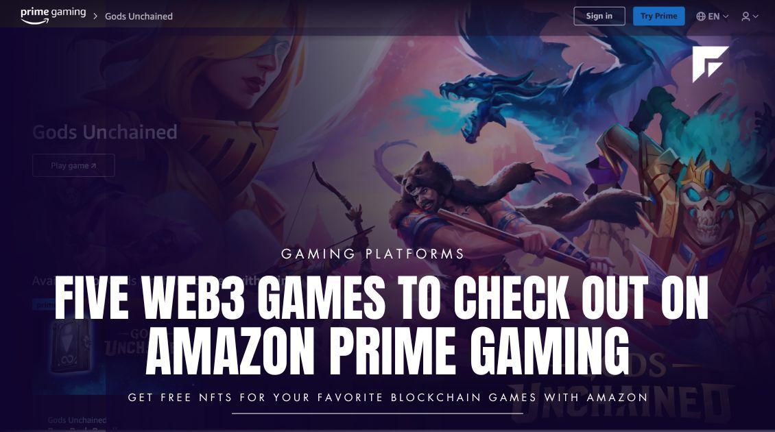 Five Web3 Games to Check Out on Amazon Prime Gaming